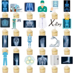 48pcs radiology x ray cupcake toppers radiology birthday party decorations x ray theme cupcake picks decorations for radiology xray doctor medical theme party baby shower supplies