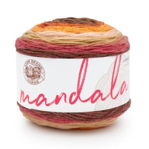 lion brand yarn mandala, multicolor yarn for knitting, crochet and crafting, banshee, 1 pack