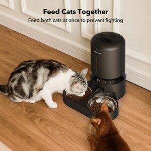 PETLIBRO Automatic Cat Feeder for 2 Cats, 5G WiFi Cat Food Dispenser with APP Remote Feeding, 5L Timed Automatic Dog Feeder, 1-10 Meals/Day, 10s Meal Call, Dual Trays Pet Feeder for Cat, Dog