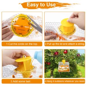 8 Pack Disposable Wasp Traps Outdoor Hanging Yellow Jacket Trap Carpenter Bee Traps for Outside Wasp and Hornet Traps Catcher Killer for Fly, Insects and Bug Outdoor Hanging Bag