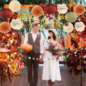 Fall in Love Bridal Shower Decorations Fall in Love Bachelorette Party Supplies for Fall Wedding Decor Bride to Be Thanksgving Decorations Engagement Party with Paper Pompoms Tassels and Lanterns