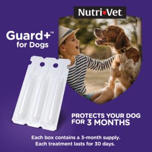 Nutri-Vet Guard+ for Dogs - Flea & Tick Prevention Treatment for Medium Dogs 23-44 lbs. - Waterproof Topical- 90 Days of Protection - 3 Monthly Doses