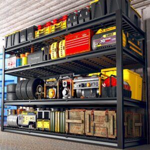 reibii 60" w garage shelving heavy duty storage shelves 2500 lbs commercial metal shelving units and storage rack shelf for garage warehouse pantry,kitchen school, 60" w*60" h*24" d