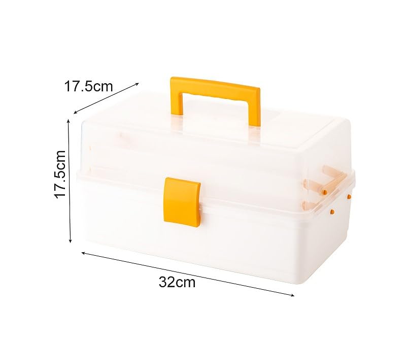 EZOWare 3 Tier Layer Storage Box with 6 Compartments, Lidded Plastic Multipurposes Organizer with Handle for Tools, Craft, Home, First Aids Kits, Building Blocks and more