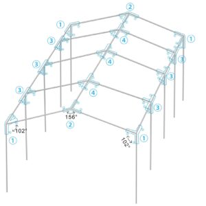 Aoneky 1 3/8'' Corner Canopy Fitting Couplers Kit - Frame Carport Connectors for 4 6 8 10 Leg (10 Leg)