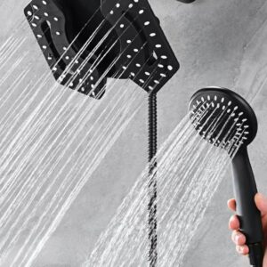 Black Shower Head with Handheld: 2-in-1 Shower Head High Pressure with Rainfall Shower Head Handheld Shower head Detachable Shower Head with Hose, 2.5GPM Double Shower Head Dual Shower Head Cambo