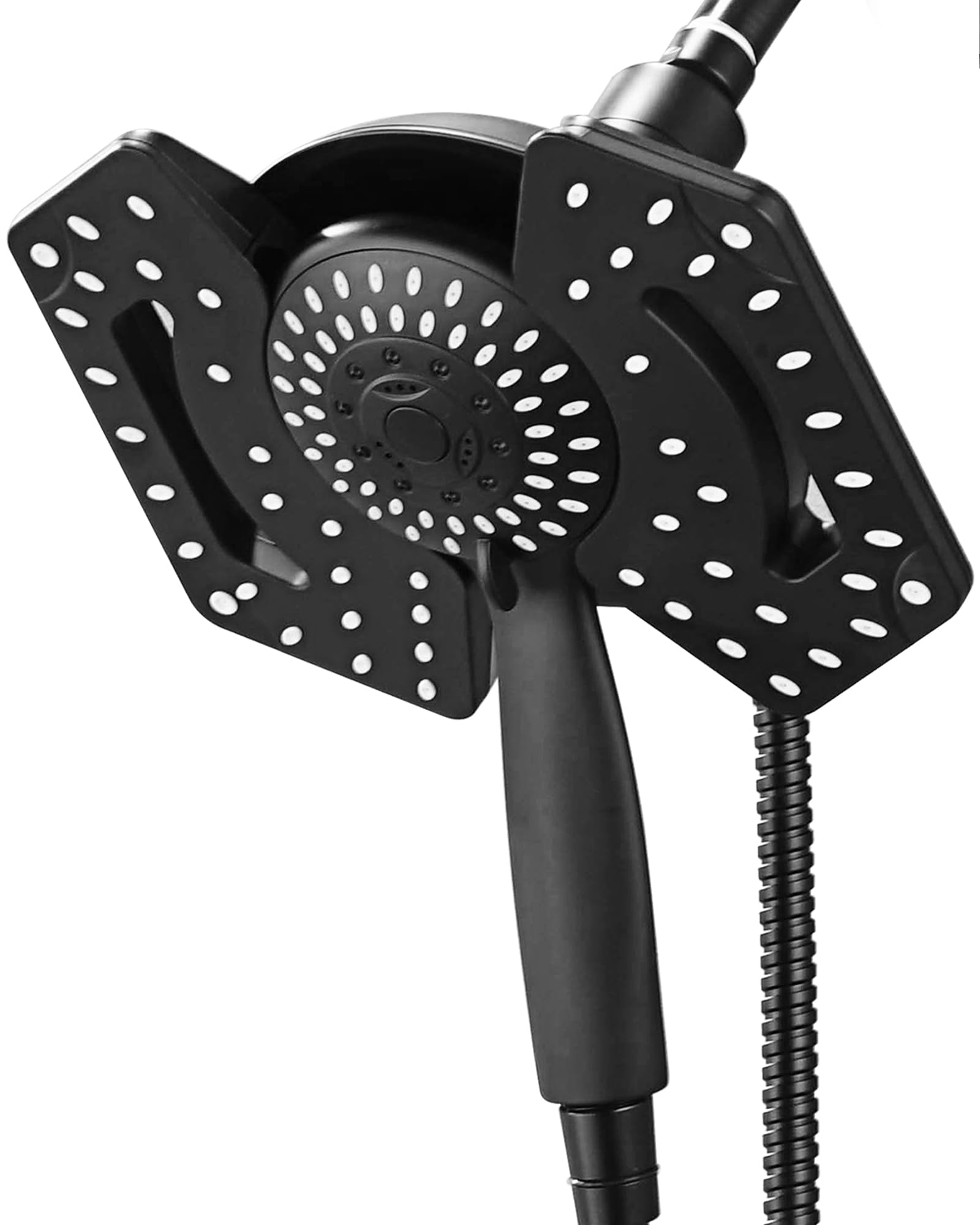 Black Shower Head with Handheld: 2-in-1 Shower Head High Pressure with Rainfall Shower Head Handheld Shower head Detachable Shower Head with Hose, 2.5GPM Double Shower Head Dual Shower Head Cambo