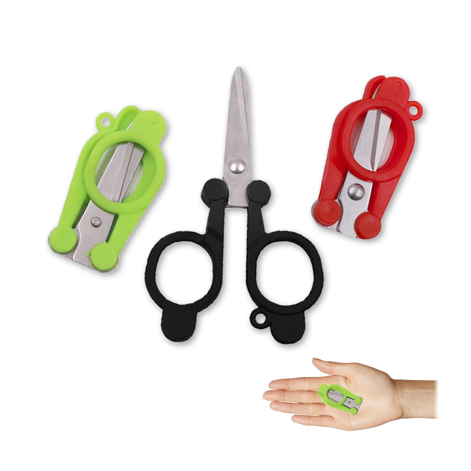 YAFIYGI 3PCS Travel Scissors TSA Approved Folding Portable Mini Travel Trip Stainless Steel Blades Plastic Handles Compact Foldable Small Carry On Pocket Size for Backpack Crafting Scissors Home