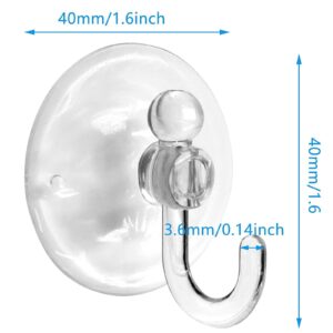 42 Pcs Windows Suction Cup Hooks - 1.5 inch Clear Plastic Sucker Hooks for Glass Window Wall, Utility Hooks Hangers for Christmas Festivals Parties Carnival Decoration Door Bathroom Kitchen (42)