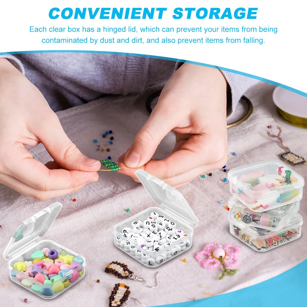 30 Grids Bead Organizer Box Bead Storage Clear Plastic Organizer Box with 1 Sheet Label Containers Storage Organizer for Beading Jewelry Making Diamond Arts Screws (White)