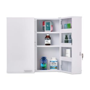 mount brook lockable metal storage cabinets - large capacity bathroom wall cabinet with 11 shelves - medicine cabinet with lock for storing medicines and medical supplies