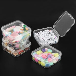 30 Grids Bead Organizer Box Bead Storage Clear Plastic Organizer Box with 1 Sheet Label Containers Storage Organizer for Beading Jewelry Making Diamond Arts Screws (White)