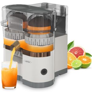 sunvivi dual-head electric citrus juicer, rechargeable juicer machine with usb charging & cleaning brush, portable lemon squeezer for fresh orange, lemon, lime, kiwi, grapefruit, easy to clean & use