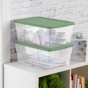 Sterilite Multipurpose 16 Quart Clear Plastic Storage Tote Container Bins with Opaque Lids for Home and Office Organization, (4 Pack)