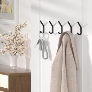 GWAAZXGZ Wall Hooks for Hanging Coat - Black Hat Hooks for Hanging Towel and Robe, Coat Hooks for Wall, Suitable for Bathroom, Entryway and Closet, 10 Pack