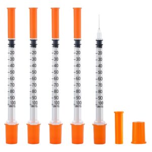 31g 1cc 5/16 inch-8mm syringes compatible u-100 accurate measuring for liquid individually sealed packaging (pack of 20)