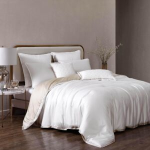 riverbrook home noble tencel comforter cover set, king, white, 9 piece set