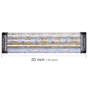 RUSPEPA Christmas Wrapping Paper - Reindeer, Snowflake, Flower and Text Design with Metallic Foil Shine - 4 Rolls - 30 Inches x 10 Feet Per Roll