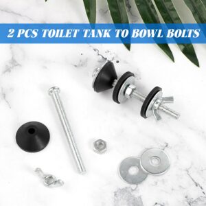 2Pcs Universal Toilet Tank to Bowl Bolts Kit, Waterproof and Rustproof Toilet Bolts,Heavy Duty Bolts,Toilet Tank Replacement Kit with Rubber Washers Gaskets,Wing Nuts and 2.8Inch Stainless Steel Screw