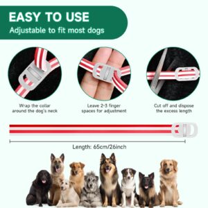 Woyamay 4 Pack Flea Collar for Dogs, 32 Months Flea and Tick Prevention for Dogs, Adjustable Flea and Tick Collar for Dogs, Dog Flea and Tick Collar, Water-Resistant Dog Flea Collars, Red & White