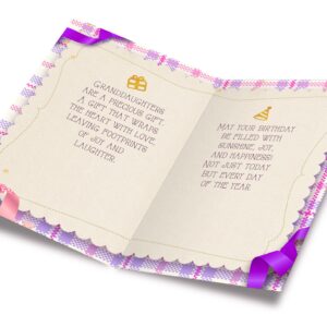 Prime Greetings Happy Birthday Card For Granddaughter, Made in America, Eco-Friendly, Thick Card Stock with Premium Envelope 5in x 7.75in, Packaged in Protective Mailer