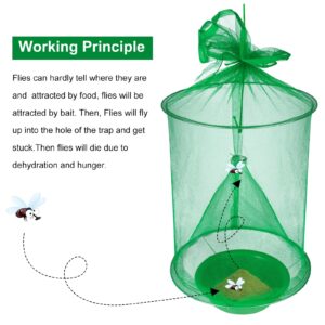 Dwcom 8 Packs Fly Traps Outdoor Hanging, Stable Fly Trap with Fly Bait, Reusable Fly Killer, Ranch Fly Trap, Fly Control Fly Hunter for Family Farm Park Orchard Garden