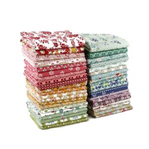 bee vintage fat quarter bundle (40 pieces) by lori holt for riley blake 18 x 21 inches (45.72 cm x 53.34 cm) fabric cuts diy quilt fabric