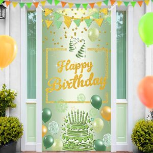 sage green birthday banner decorations for girls women sage green happy birthday door cover banner light green birthday banner backdrop porch banner sage green birthday party supplies for baby shower