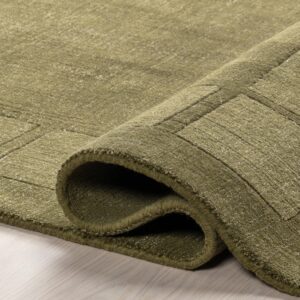 Rugs USA x Arvin Olano Petra High-Low Wool-Blend Area Rug, 6x9, Verdant Green