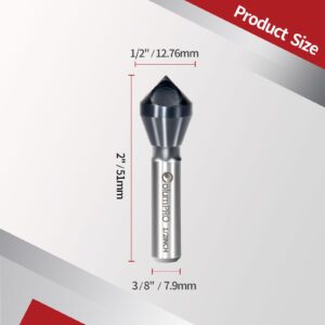 ColumPRO TiAlN Cobalt Single-End Countersink Chamfer Tool - Heavy-Duty M35 82-Degree Countersink Bit for Metal, Stainless Steel, Copper, Wood, Fiberboard, 1/2"