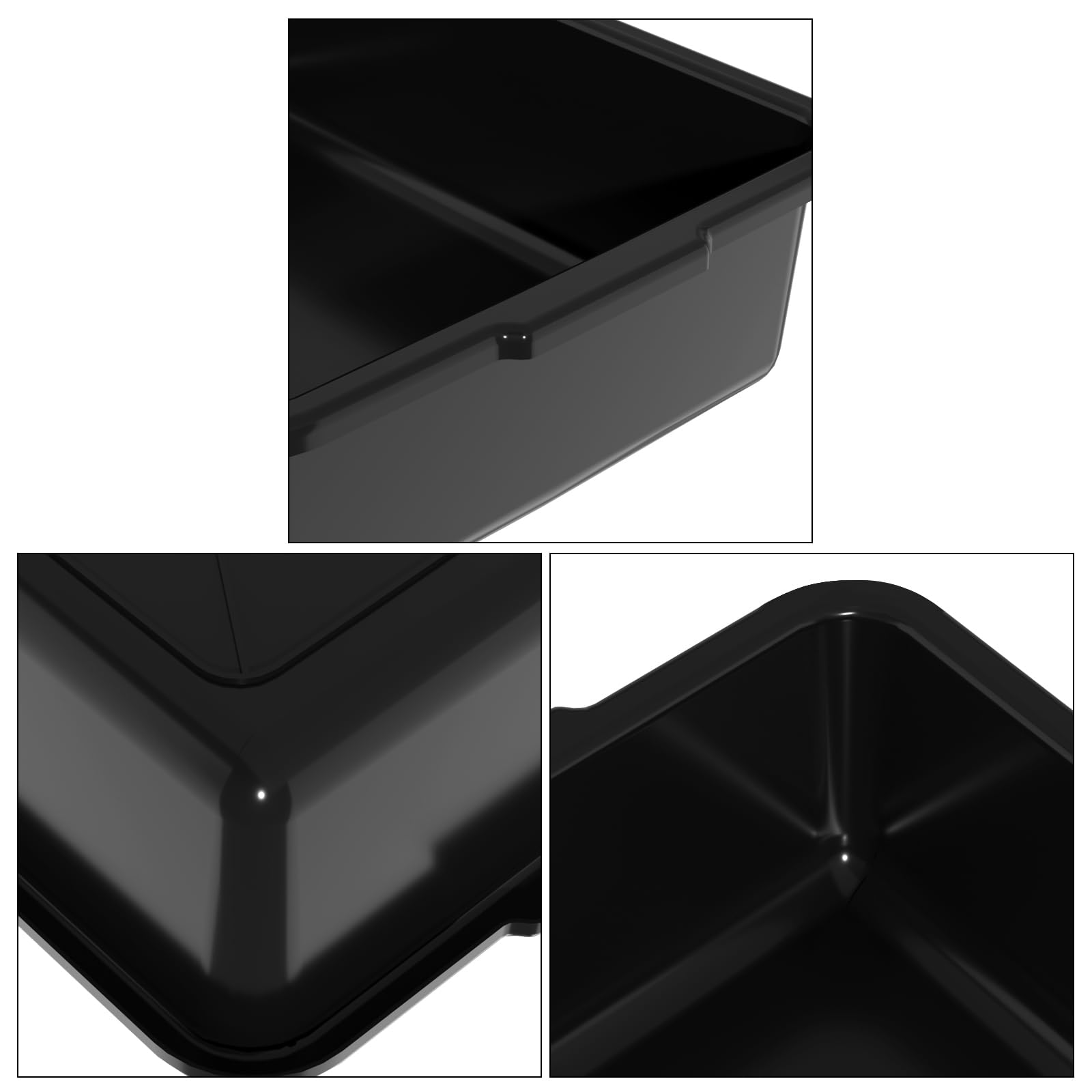 Lasbily 13 L Commercial Bus Box / Utility Box, Plastic Tote Box Tub, 12-Pack, Black