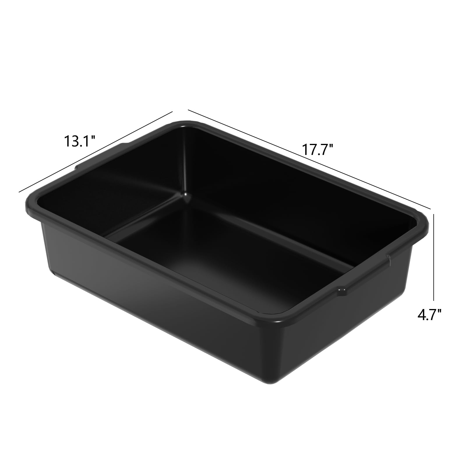 Lasbily 13 L Commercial Bus Box / Utility Box, Plastic Tote Box Tub, 12-Pack, Black