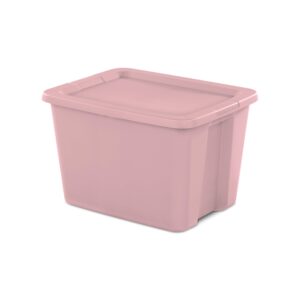 ayoyz 18 gallon tote box plastic, blush pink