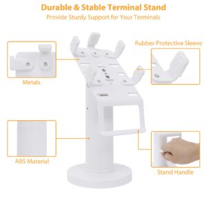 CRIZISTON Universal Square POS Machine Terminal Stand, Adjustable Square Credit Card Reader POS Stand, 7" Tall Swivel and Tilt Square Terminal Stand with Complete Kit, Screw-in and Adhesive, White