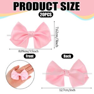 Pink Twist Ties Bows Satin Ribbon Bows for Treat Bags Pink Ribbon Bow 3" DIY Twist Bow Package Decorating Ribbon Bow for Crafts Gift Bags Bakery Candy Bags Wedding Gift Wrapping