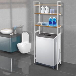 MSAIERPLR Over The Toilet Storage Cabinet Bathroom Storage Shelf Freestanding Storage Rack Bathroom Rack for Washing Machine Over Washer & Dryer Shelves Suitable for Use in Kitchens Bathrooms Laundry