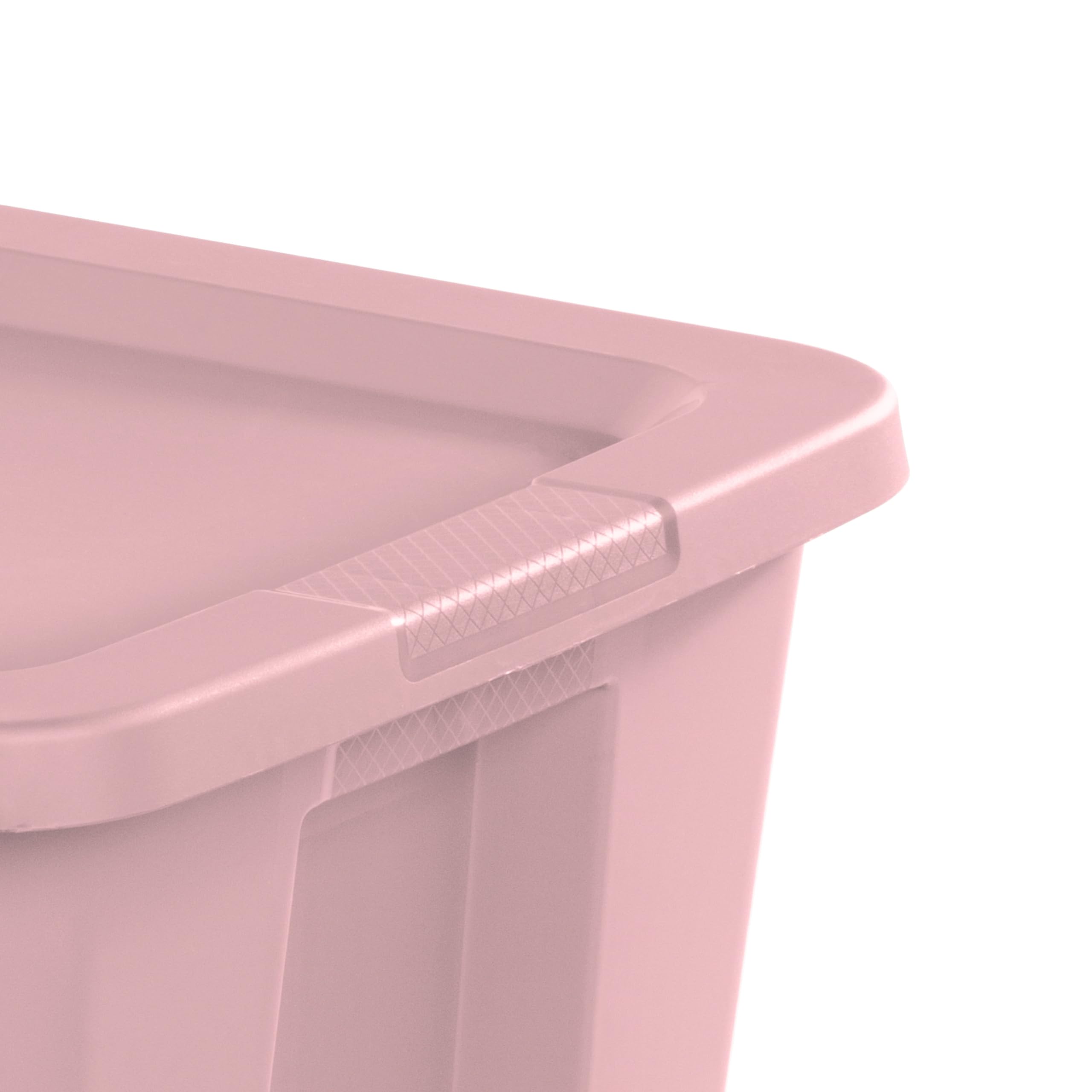 AYOYZ 18 Gallon Tote Box Plastic, Blush Pink