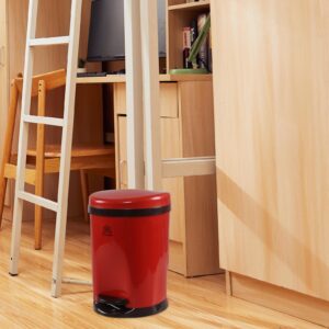 Nesmilers 2.1 Gallons Garbage Can with Step Pedal, Small Trash Can with Lid