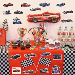 108PCS Race Car Party Favors Car Themed Birthday Party Goodie Bags Stuffers with Party Straw, Bubble Slap Bracelet,Race Cars,DIY Car Stickers,Pencil Caps Suitable Race Car Party