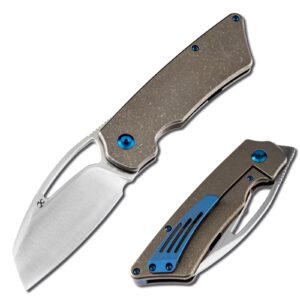 kansept goblin xl pocket folding knives for men edc camping folding knife 3.5''cpm-s35vn blade folding knife withbronzed anodized titanium handle everyday carry k1016a3