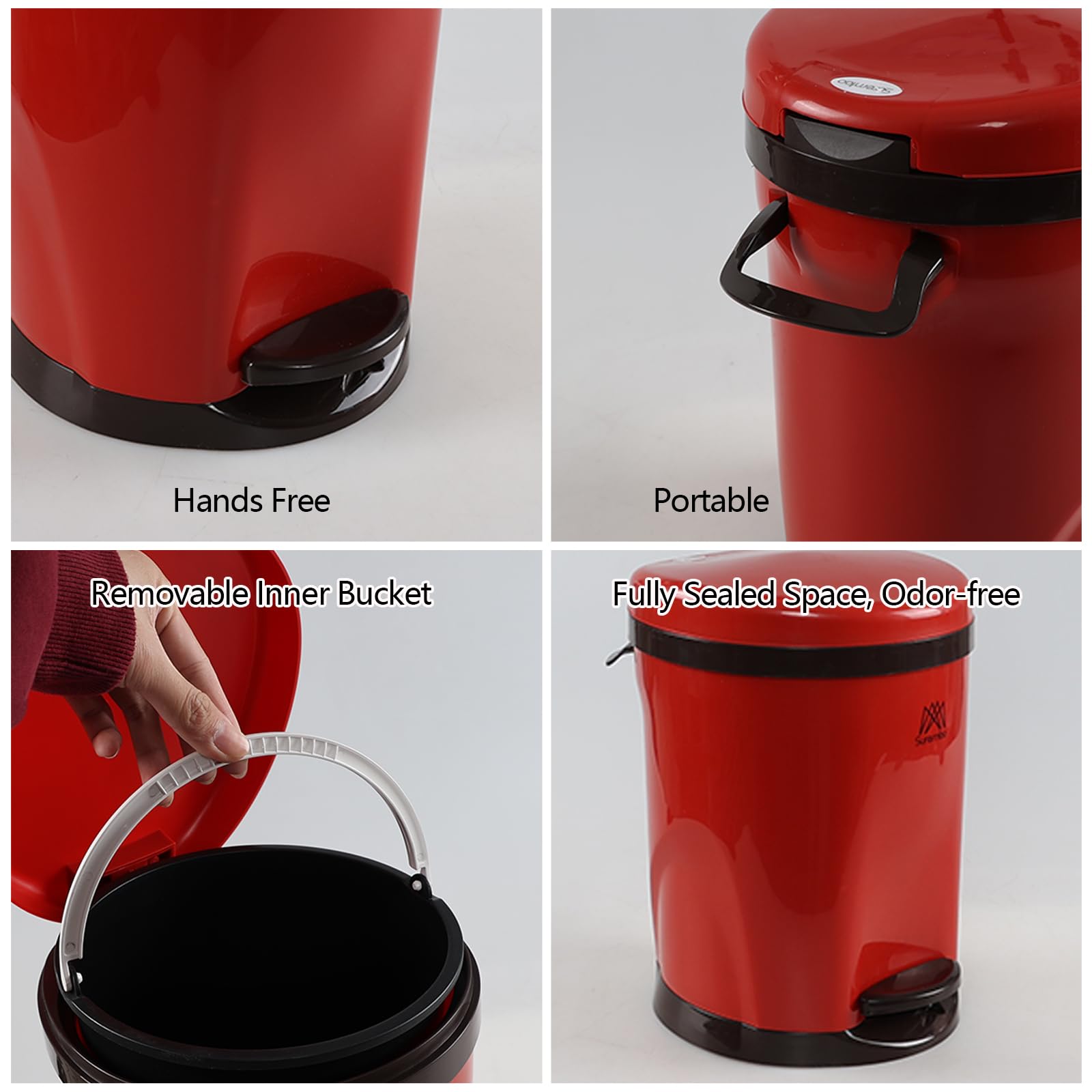 Nesmilers 2.1 Gallons Garbage Can with Step Pedal, Small Trash Can with Lid