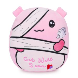 mofusan 12'' get well soon axolotl plush toy, get well soon cute axolotl stuffed animal soft axolotl plush ies pillow for kids patient feel better sympathy gifts condolences memorial loved (axolotl)