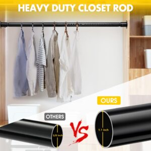 Closet rods for hanging clothes, 17 to 96 Inch Adjustable Closet Rod Heavy Duty Closet Hanging Rod Metal Closet Garment Organizer Rack,Shower Curtain Rods for Closet Wardrobes