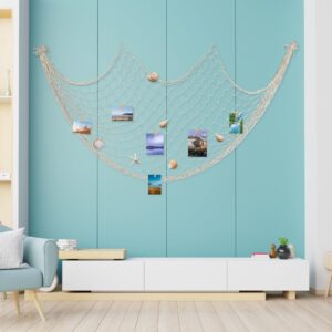 Fish Net Decor Decorative Fishing Net Decor Fish Net Decorations Ocean Fish Net Wall Decoration, Cotton Hawaiian Party Fish Net Ocean Themed Fishnet Room Party Accessory Wall Hangings