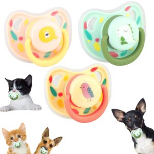 3-pack silicone pet pacifiers for small dogs and puppies, calming chew toys to soothe your pet's anxiety - cat and dog calming pacifiers.