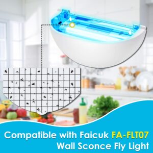 Qualirey 20 Pack Flying Insect Trap Refill Compatible with Faicuk FA-FLT07 Wall Sconce Fly Trap, Replacement Fly Glue Boards Refills for Capturing Flies, Moths, Gnats, Mosquitoes