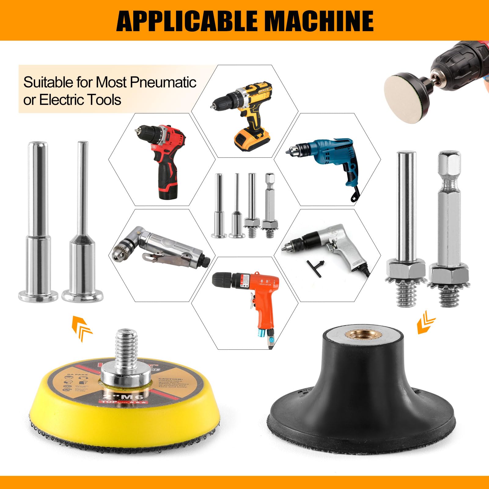 POLIWELL 2 Inch Sanding Discs Hook and Loop Variety Kit 80-3000 Grit for Drill Grinder Rotary Tools Die Grinder,2”Roll Lock Quick Change Discs Attachment with 1/8"&1/4" Shank Backer Plate,195 Pack