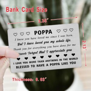 Yobent Poppa Card for Men, Best Poppa Birthday Christmas Gifts, Thank You Appreciation Present for Poppa