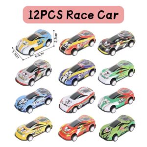 108PCS Race Car Party Favors Car Themed Birthday Party Goodie Bags Stuffers with Party Straw, Bubble Slap Bracelet,Race Cars,DIY Car Stickers,Pencil Caps Suitable Race Car Party