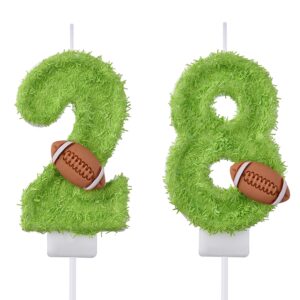 vshili 28 82 birthday candles, 28th 82nd cake candles, green happy birthday number 28 82 candles cake topper decorations for party men women